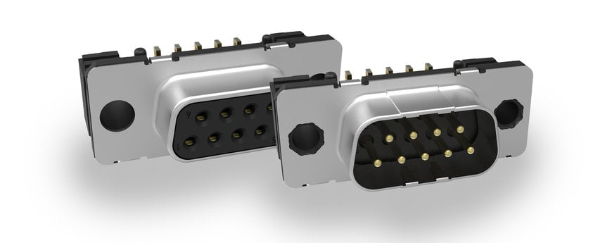 Thanks to "Small Space" SMT D-Sub connectors in Eurostyle mounting ...