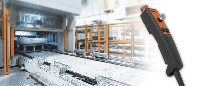 Wired enabling / control unit with emergency stop and expandable ...