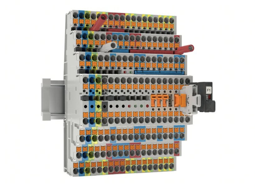 Multi-level terminal blocks with Push-in connection for space-saving ...
