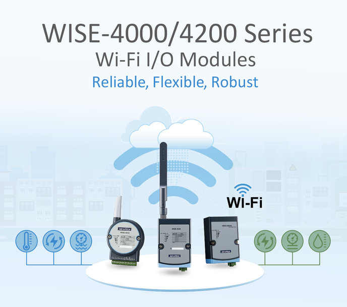 Advantech WISE-4250 Dual-Band Industrial Wi-Fi I/O Module | Automation ...