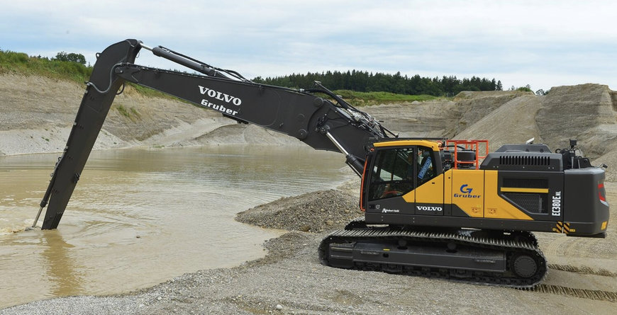 Volvo EC380E Hybrid Excavator Customised for Underwater Gravel ...