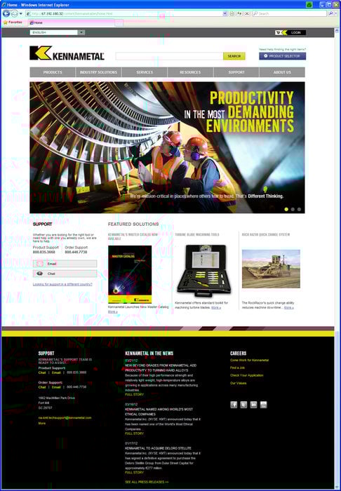 Die neue Website von Kennametal | Konstruktion und Industrie